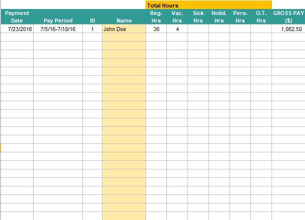 Payroll Register Sample PDF Template