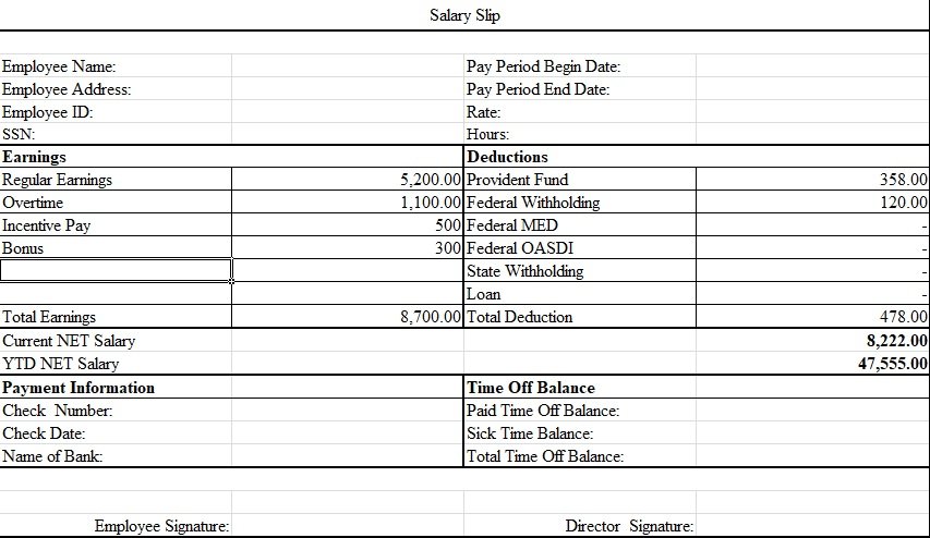 100 Free Salary Slip Templates For Corporate Excel Word Best 