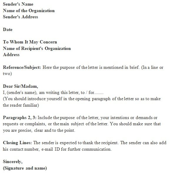 15 To Whom It May Concern Letters Templates Free