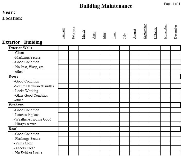 12 Free Maintenance Checklist Templates Examples Excel Word PDF 