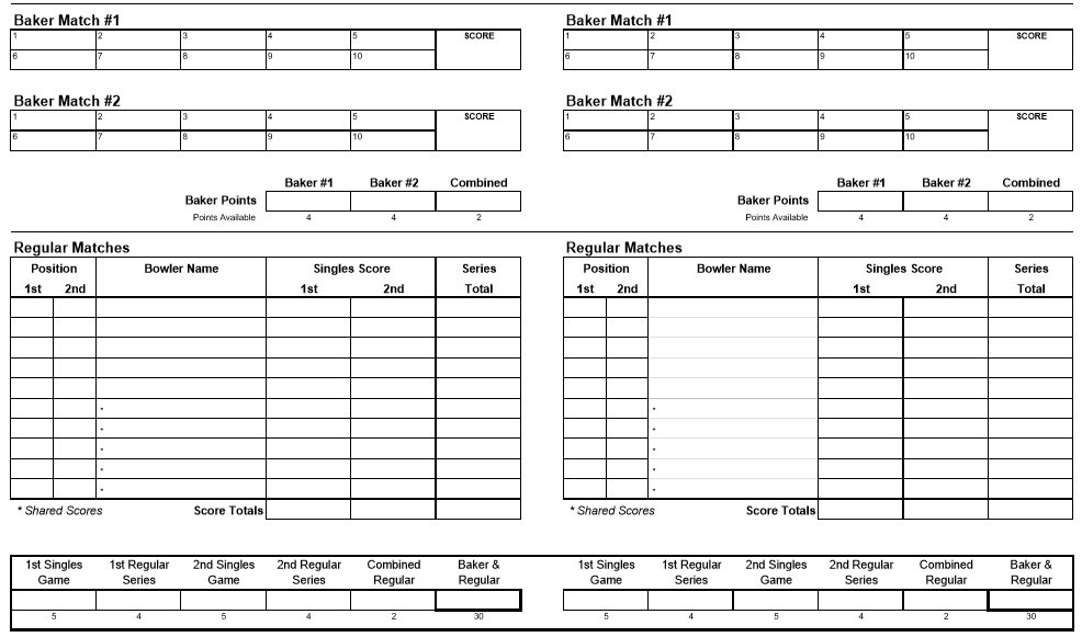 Printable Bowling Score Sheet 10 Free Samples In Excel PDF