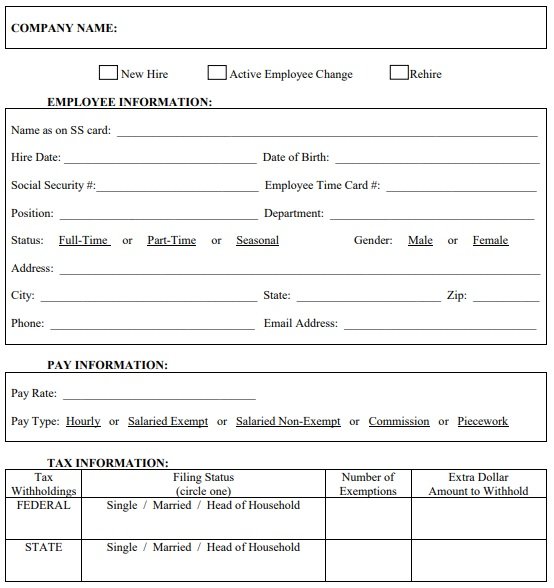 Printable Employee Profile Template Excel Word For Business Records