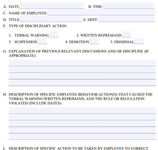 30+ Free Printable Employee Write-up Forms [Word, PDF] - Best Collections