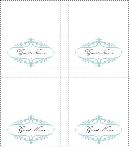 Instant Download 3 5 X 2 DIY Printable Wedding Place Name Card Template 