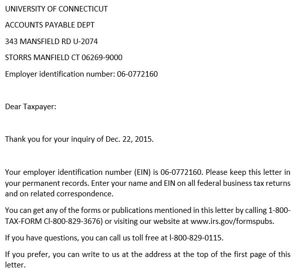 Free EIN Verification Letters 147c Best Collections