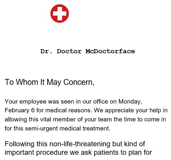 Printable Urgent Care Doctors Note Templates Real Fake Best 