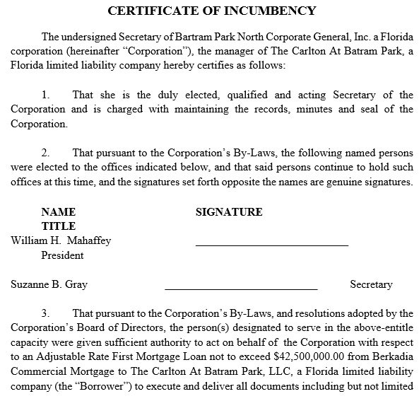 Free Printable Certificate Of Incumbency Templates MS Word Best 
