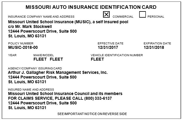 Progressive Insurance Card