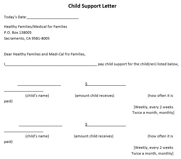 Printable Child Support Agreement Templates Word PDF Best Collections