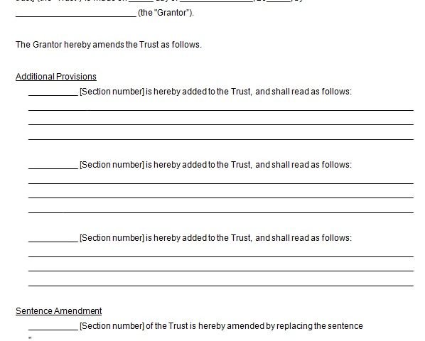 A Comprehensive Guide To Trust Amendment Form (Word / PDF) - Best ...