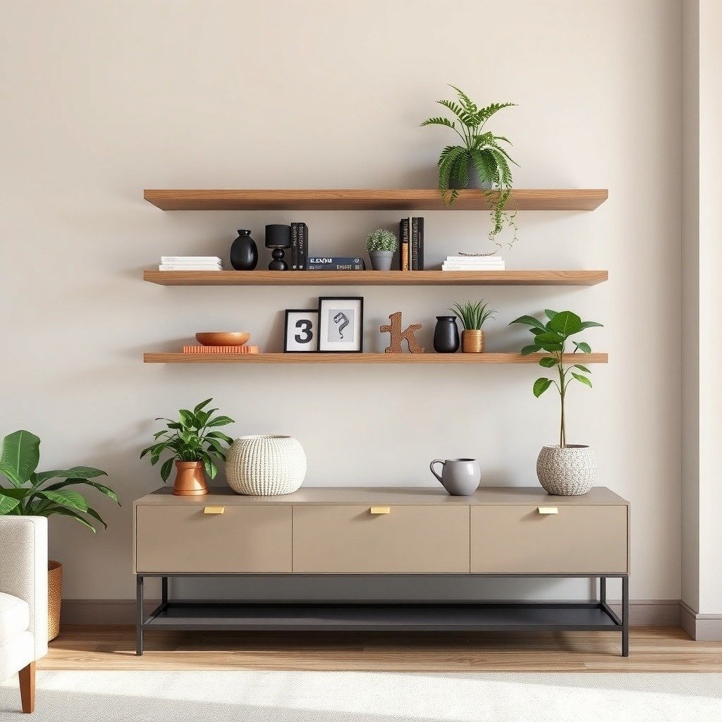 10 Floating Shelves Living Room Ideas For Small Spaces That Save Floor ...
